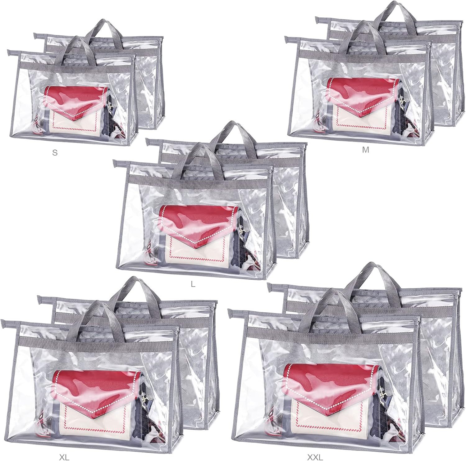 Amazon.com: LASZOLA 10Pcs Clear Handbag Storage Organizer Dust Cover ...
