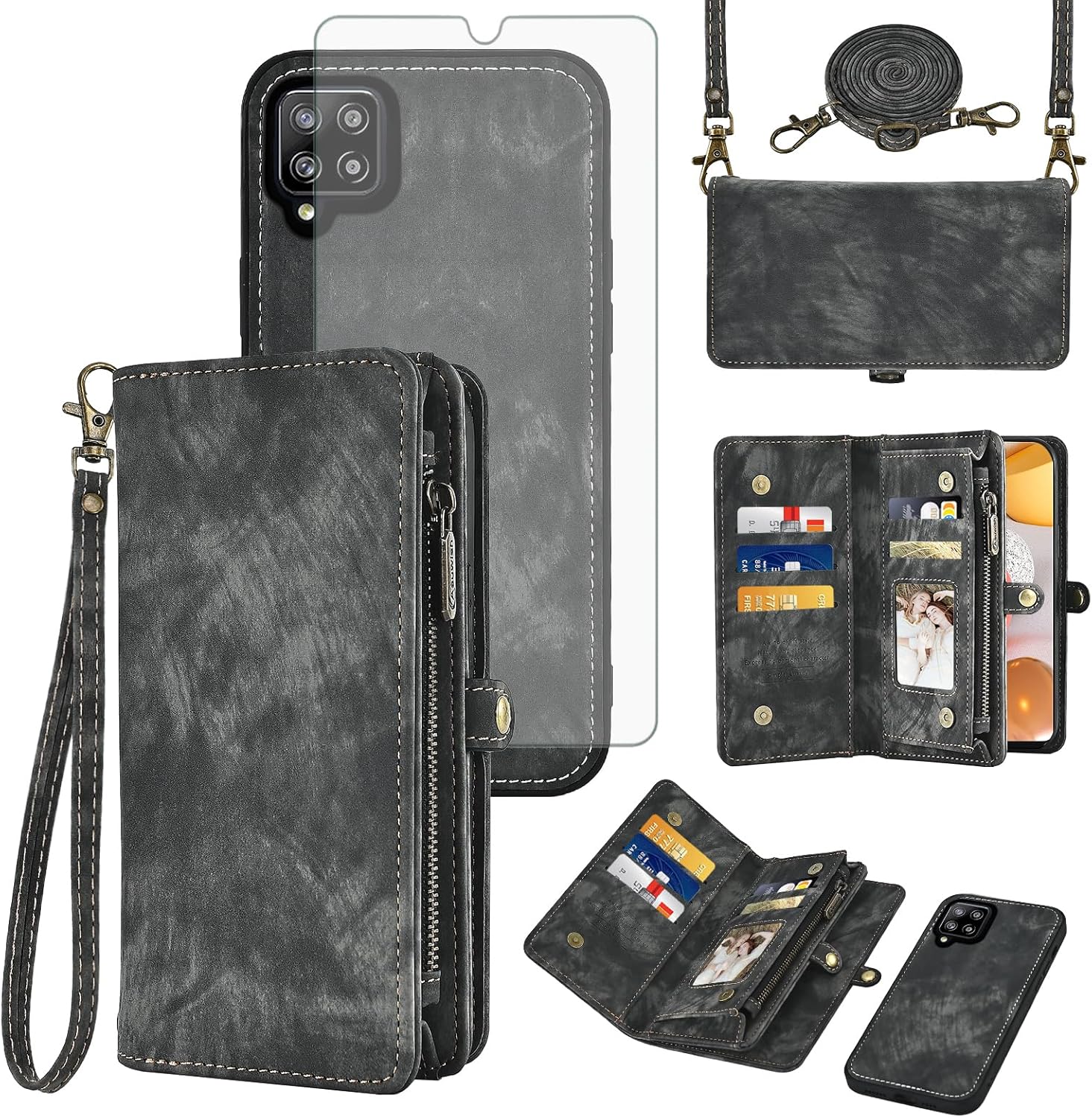 Amazon.com: Asuwish Phone Case for Samsung Galaxy A42 5G Zipper Wallet ...