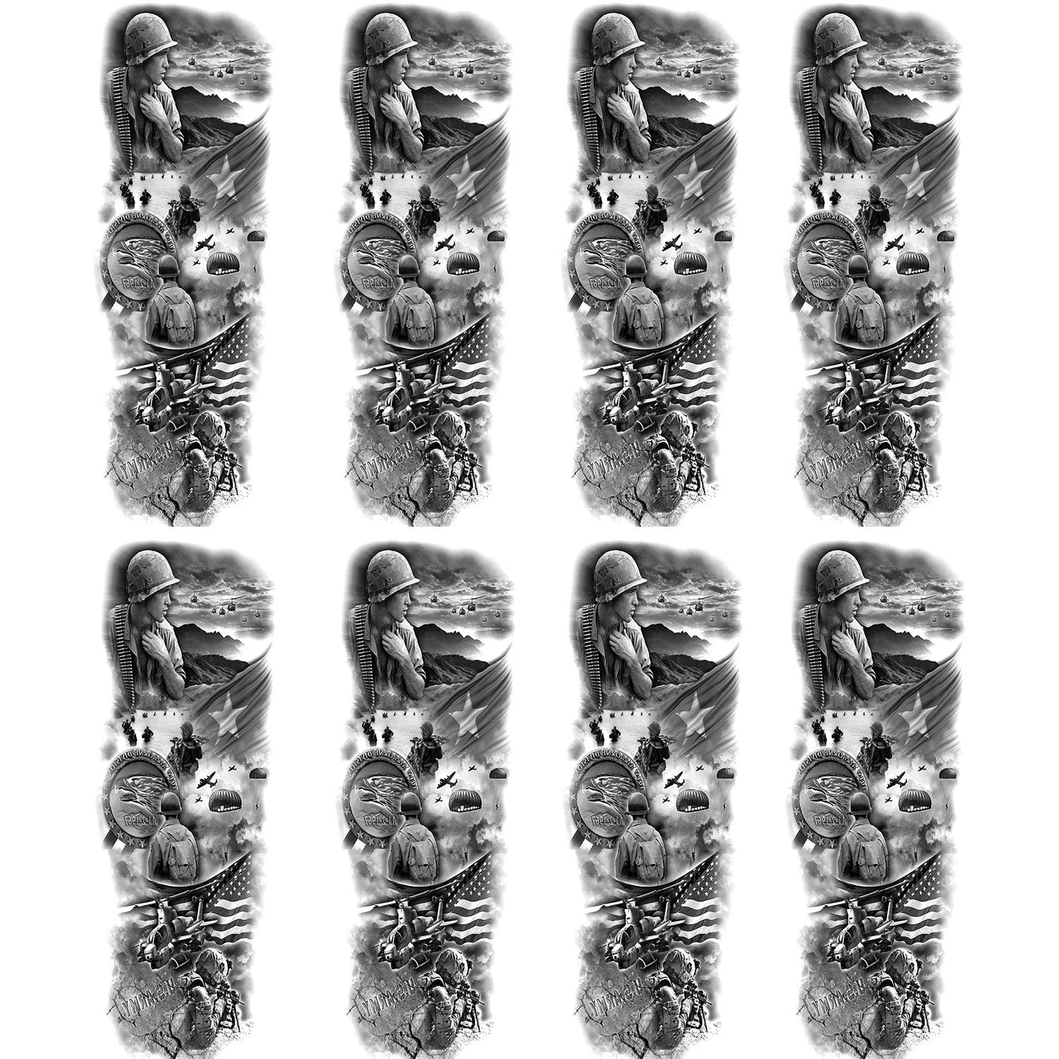 Buy Temporary Sleeve Tattoos 8 Sheet Large Full Arm Sleeve War Style