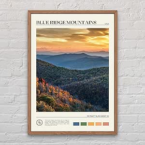 Amazon.com: StudioUBILA Blue Ridge Mountains Wall Art Poster ...