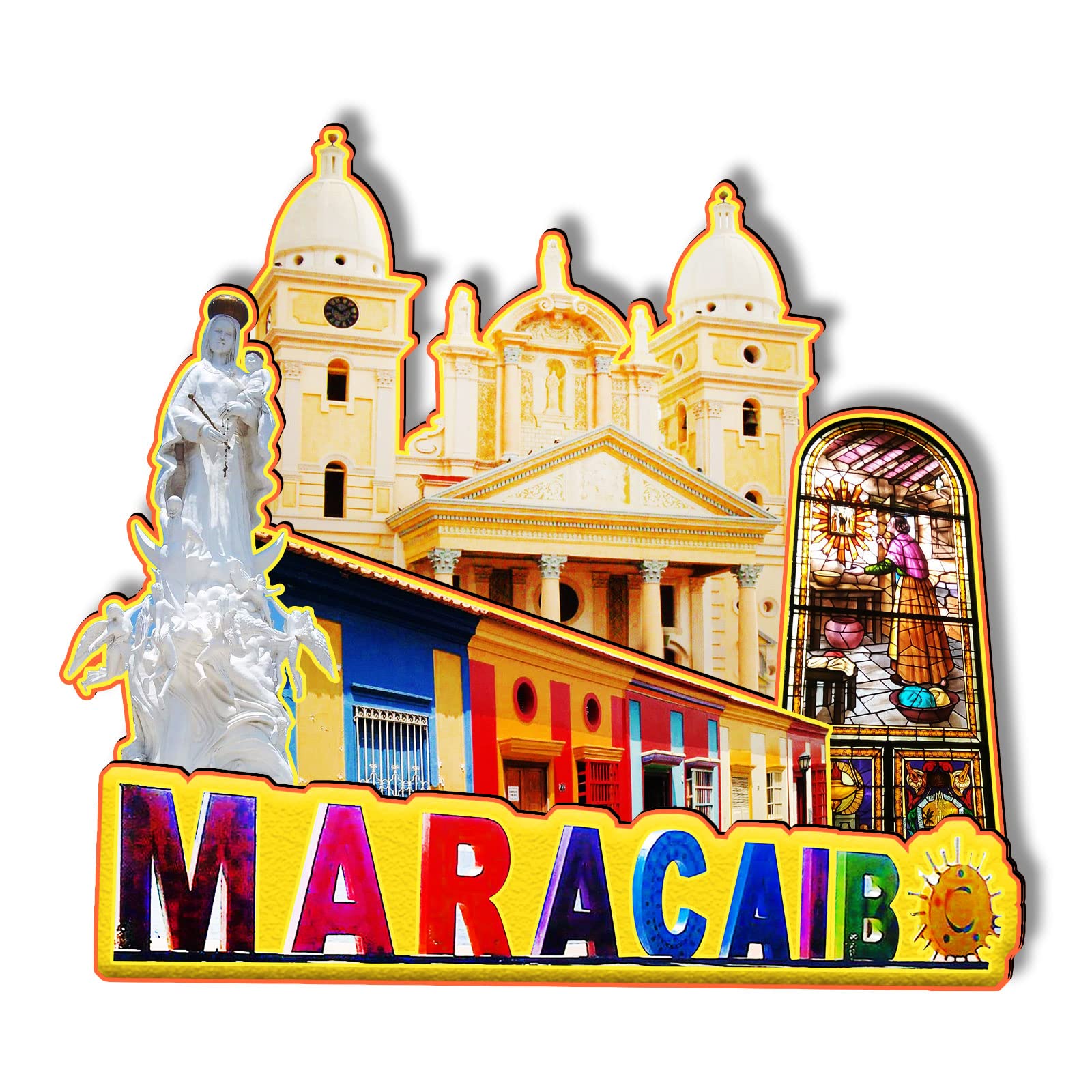 Amazon.com: Maracaibo Venezuela Wooden Magnet 3D Fridge Magnets Travel ...