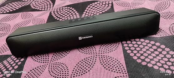 Portronics Radian 16W Bluetooth Stereo Soundbar with Multicolour LED ...