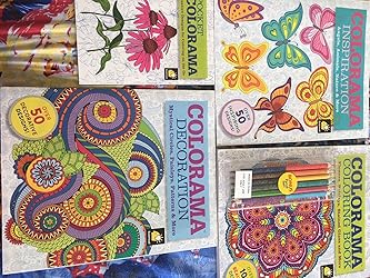 Amazon.com: Colorama Coloring Book for Adults with 12 Colored Pencils ...