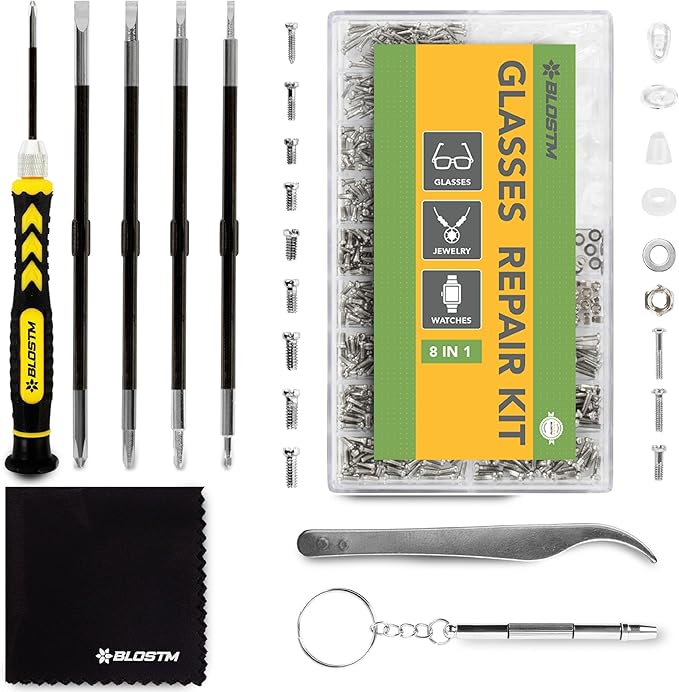 BLOSTM Spectacle Repair Kit - Glasses Repair Kit with Screws and ...