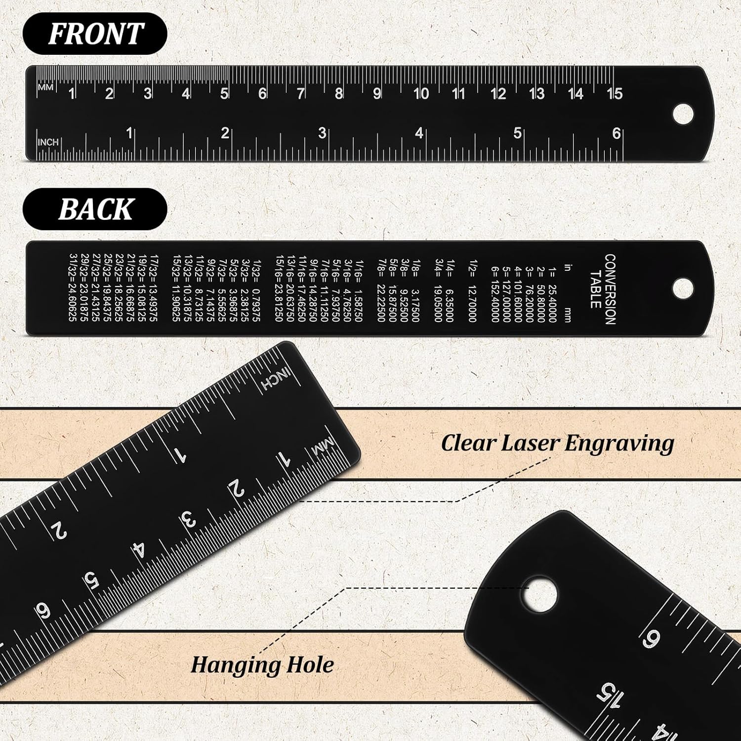 Hicarer 10 Pcs 6 Inch Metal Ruler Stainless Steel Philippines | Ubuy