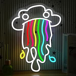 Amazon.com : AEHEMNGZ Vomiting Rainbow Cloud Neon Sign for Wall Decor ...