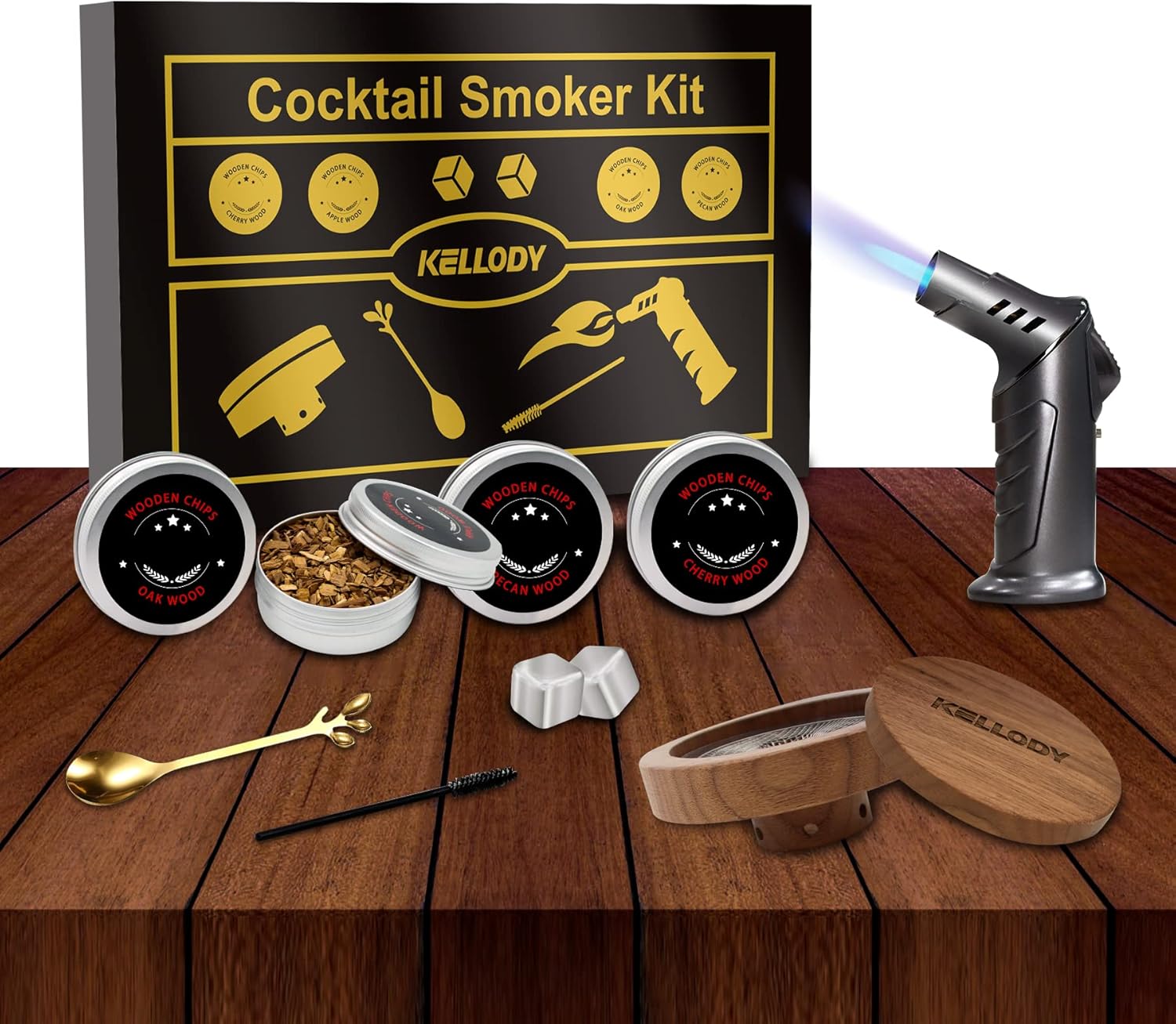 Amazon.com : Cocktail Smoker Kit with Torch & 4 Flavors Wood Chips ...
