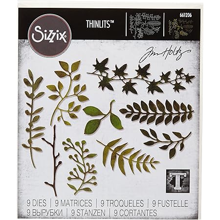 Amazon.com: Sizzix Thinlits Die Set 661597, Holiday Greens, Mini by Tim ...