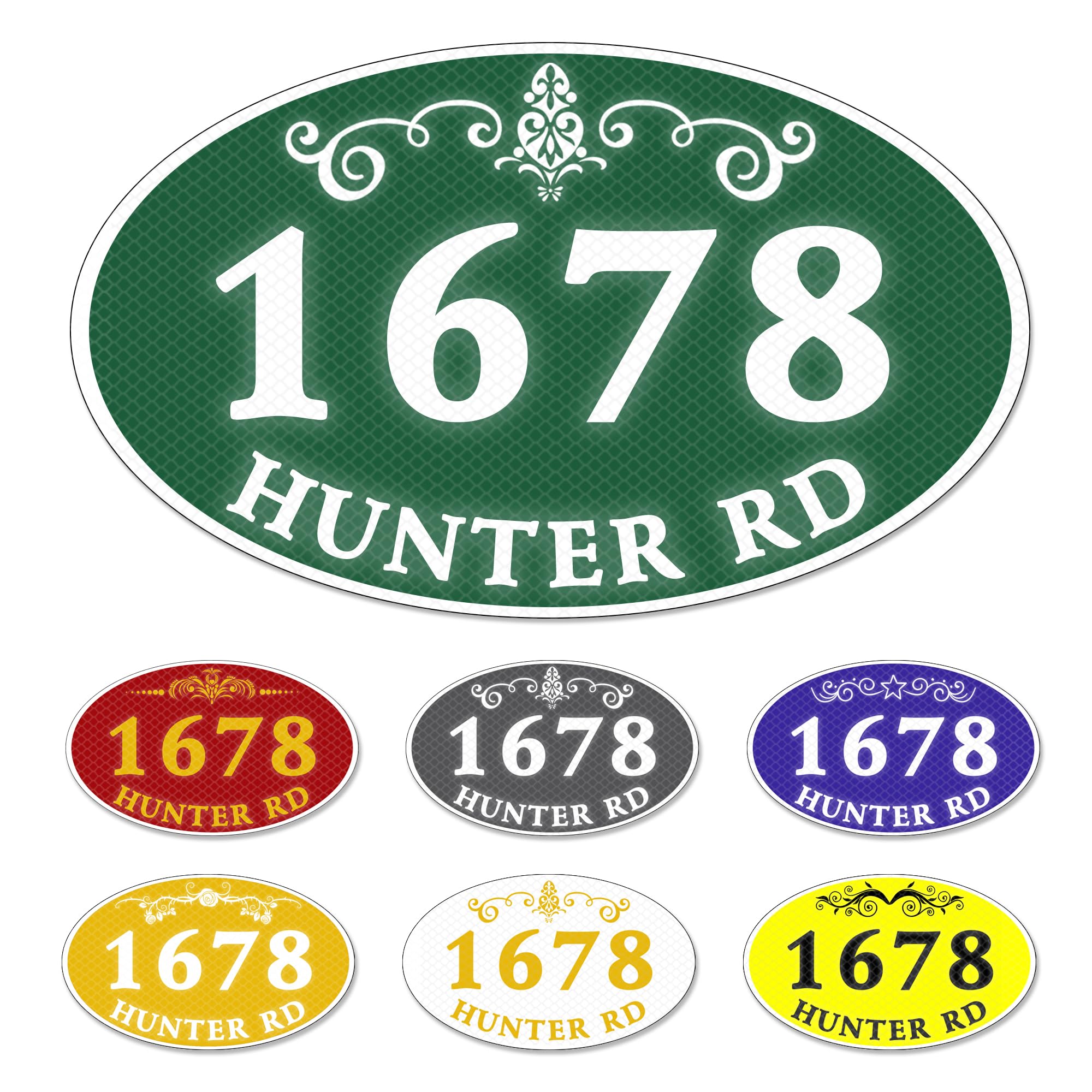 Amazon.com: YIPTOUR Custom 911 Oval Reflective Address Sign for Yard, 7 ...