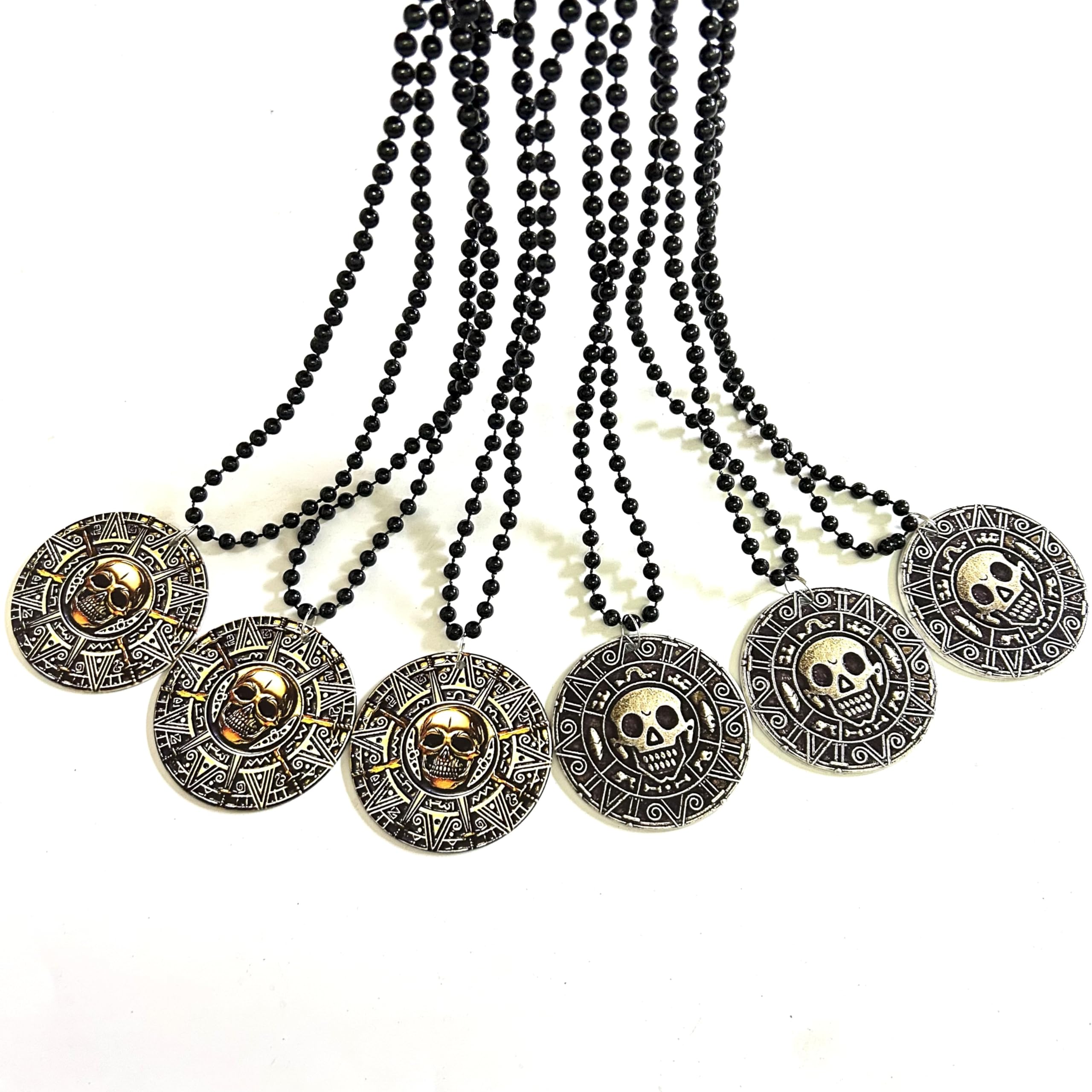 Amazon.com: GZYSSL 12 Pcs Halloween Pirate Coin Beads Necklaces Pirate ...