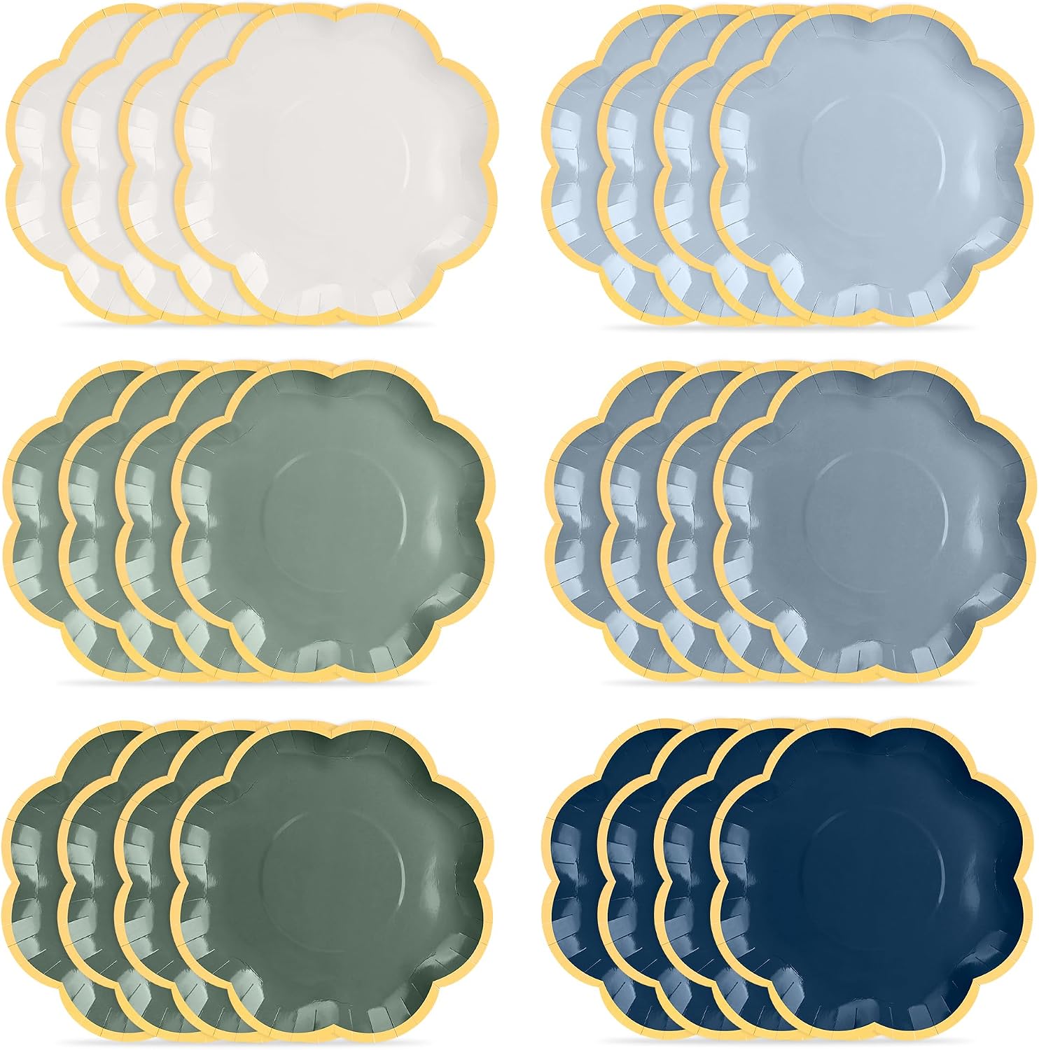 Amazon.com: 60 Pcs Dusty Blue Sage Green Color Paper Plates - Green ...