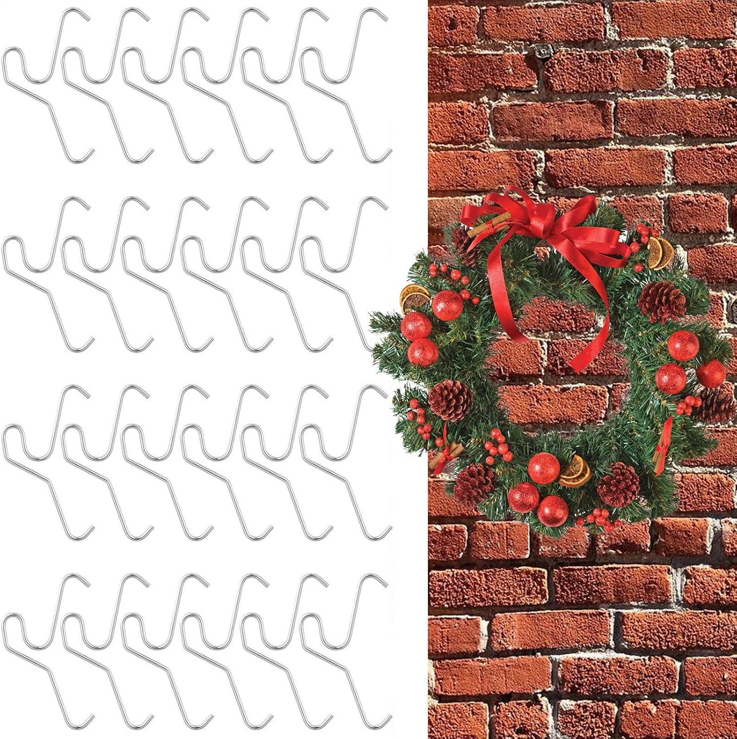 24-Piece No-Drill Heavy Duty Clamp,Brick Wall Hangers,Wall Brick ...