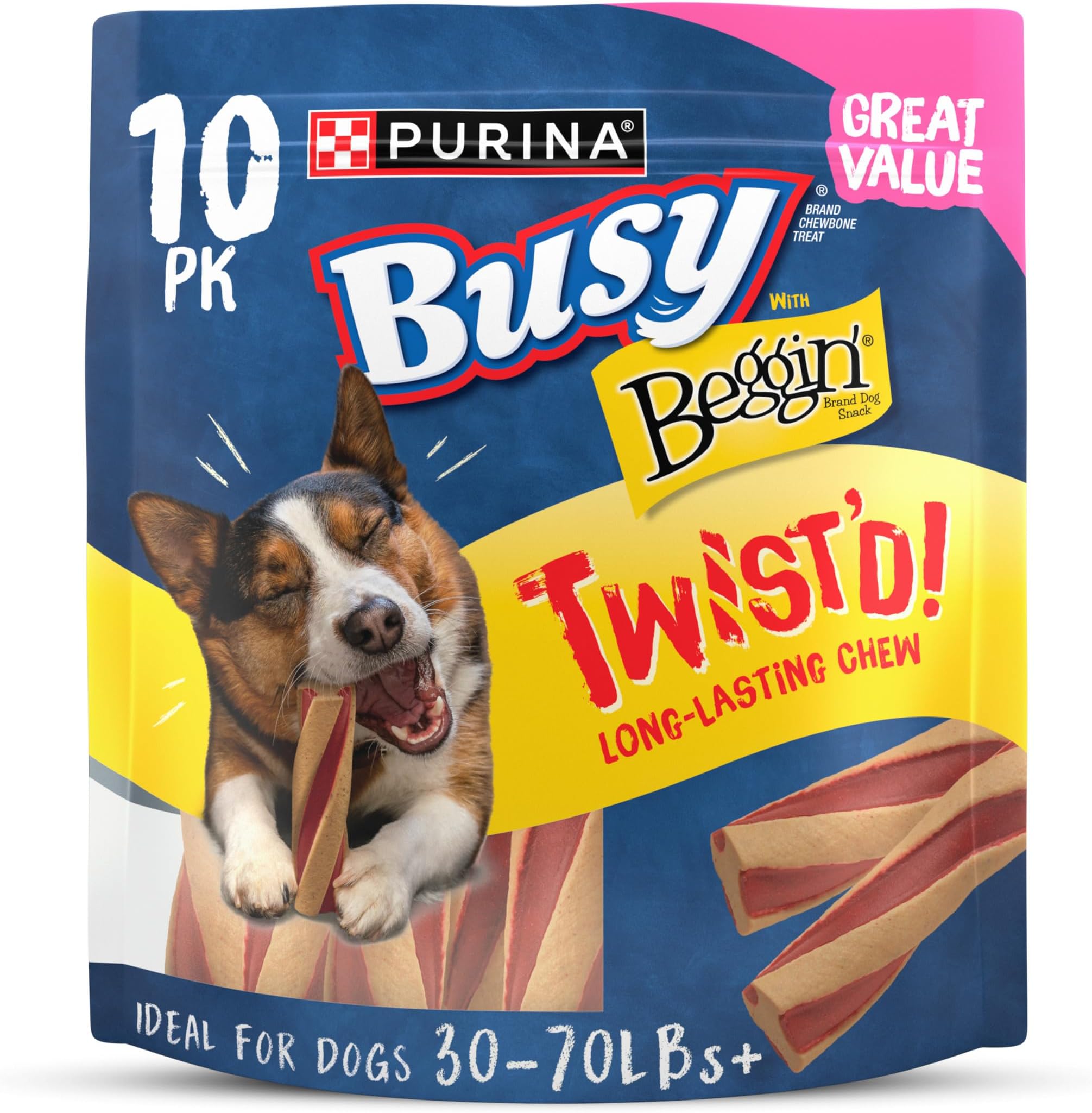 Amazon.com : Purina Busy Bones Dog Treats Beef 6.5 Oz : Pet Supplies