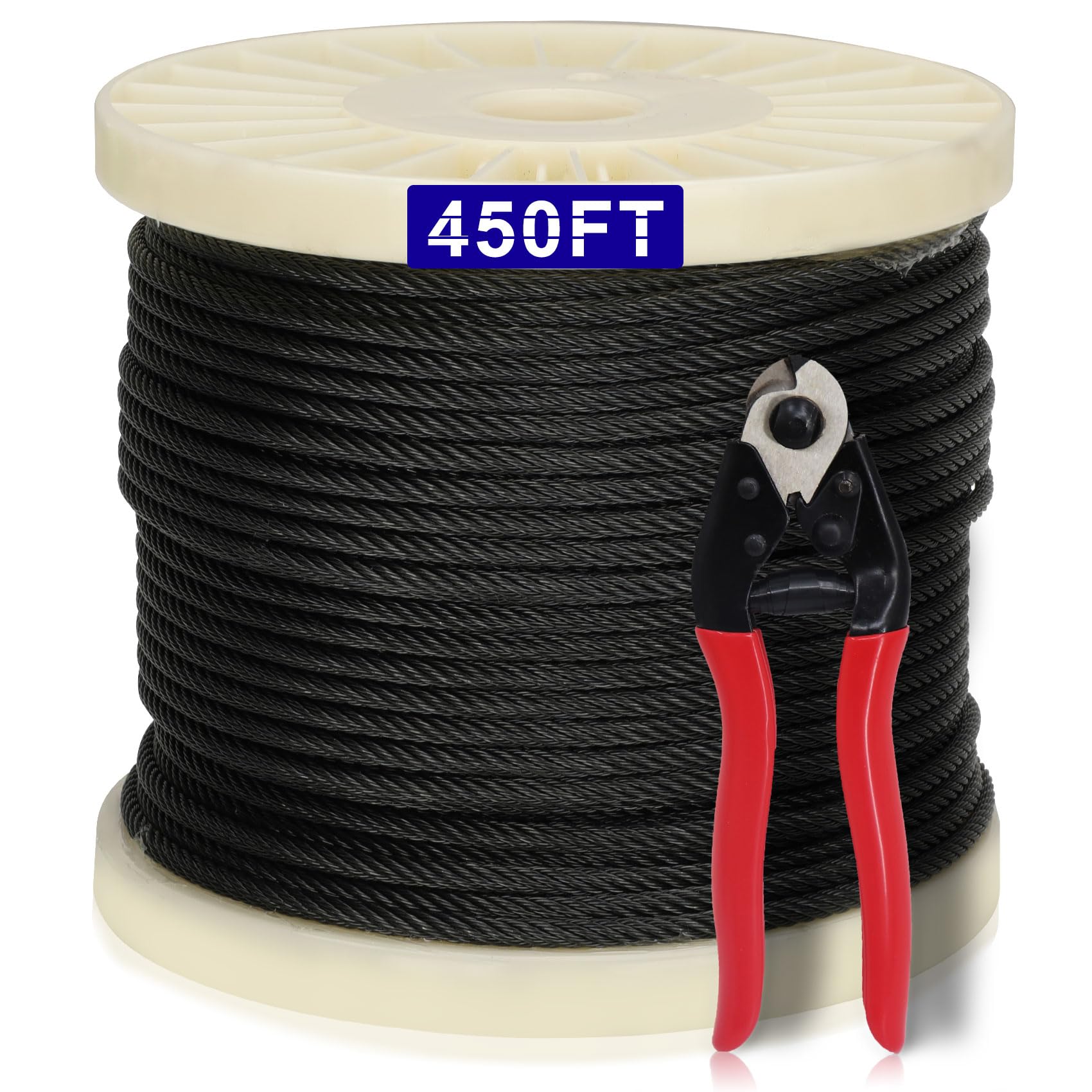 Amazon.com: 450FT 1/8" Black Stainless Steel Cable T316 Wire Rope ...