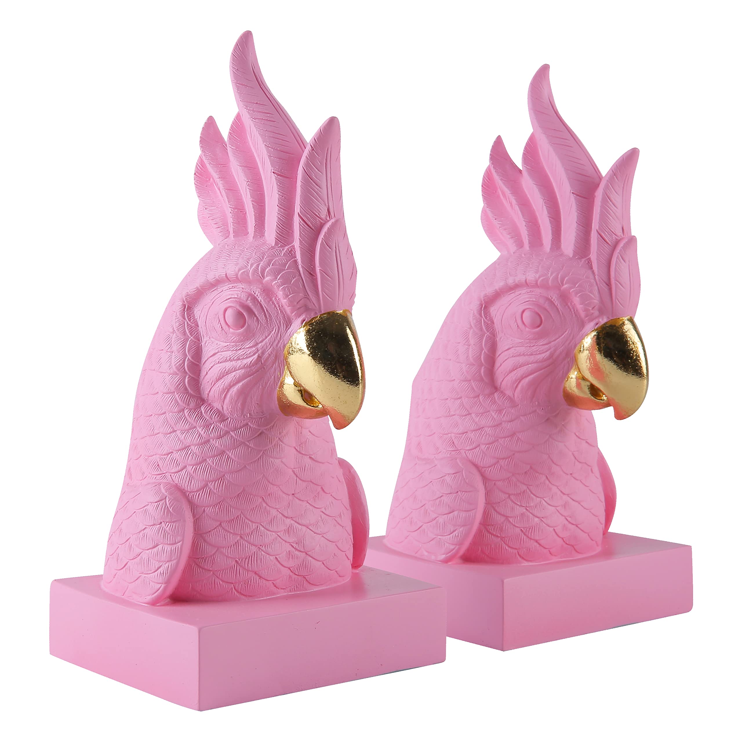 Amazon.com: JOOMBE Pink Parrot bookends, Bird Animal Sculpture bookends ...