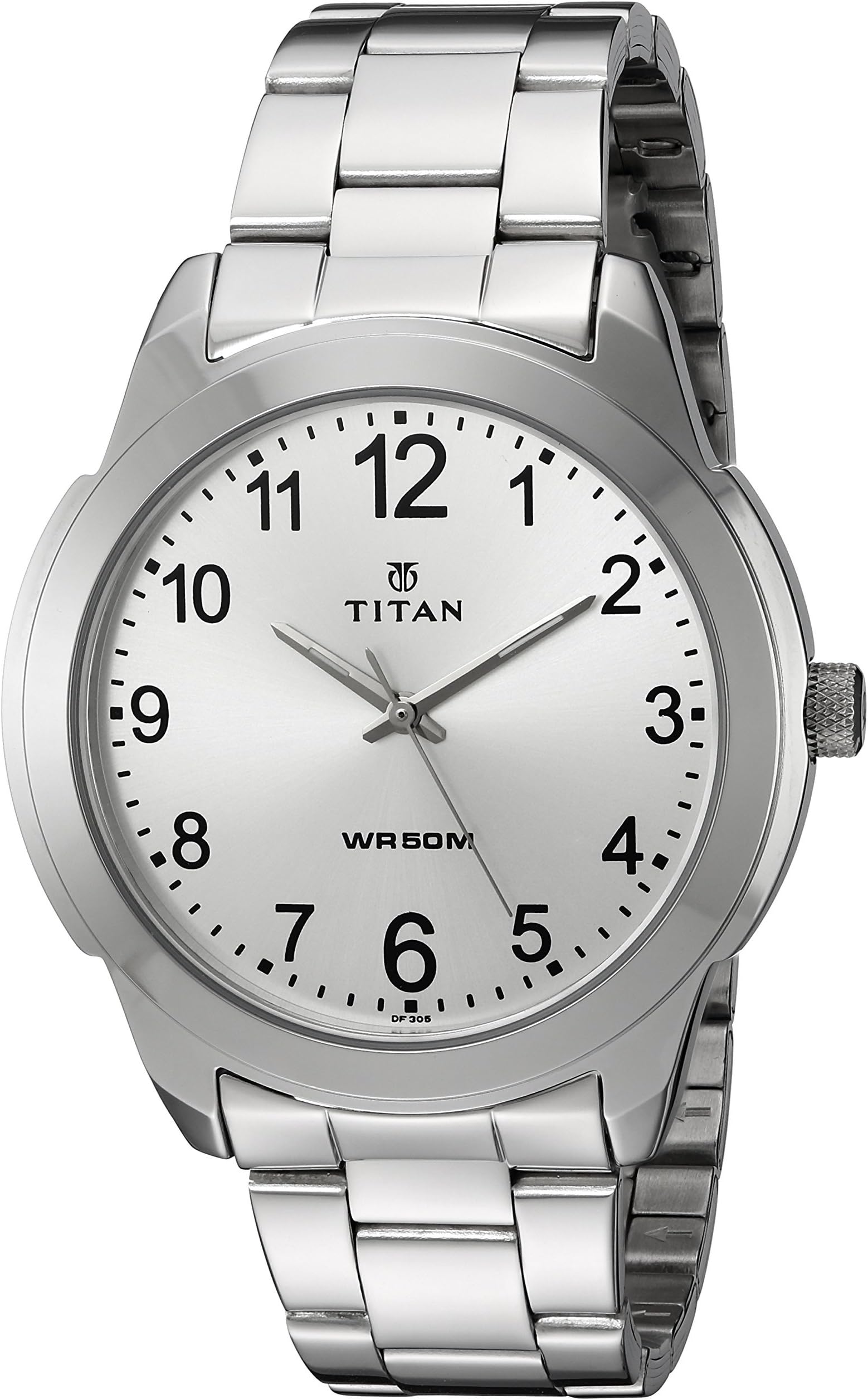 Titan Men Metal Silver White Dial Analog Watch -Np1806Sm03, Band Color ...