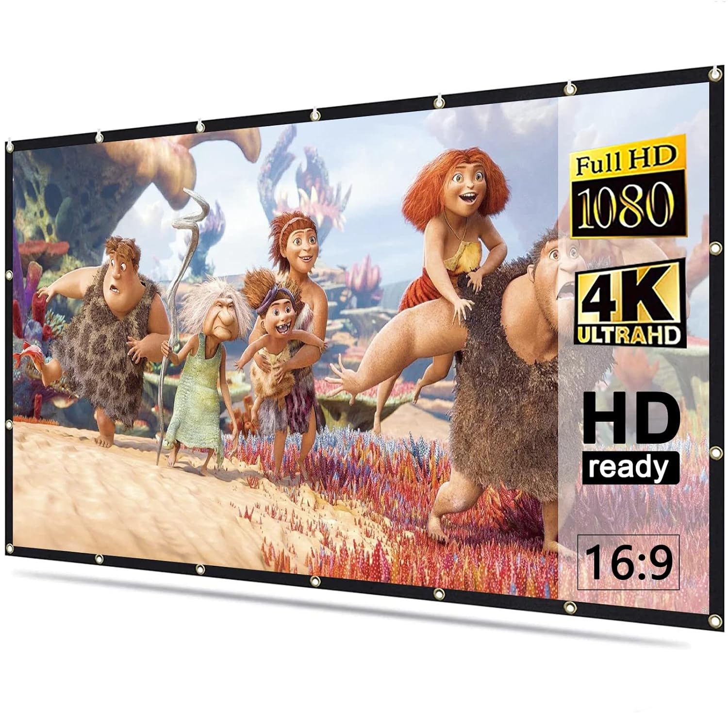 DEV LITE SCREENS 150 inch Projector Screen,4K HD 16:9 Portable Video ...