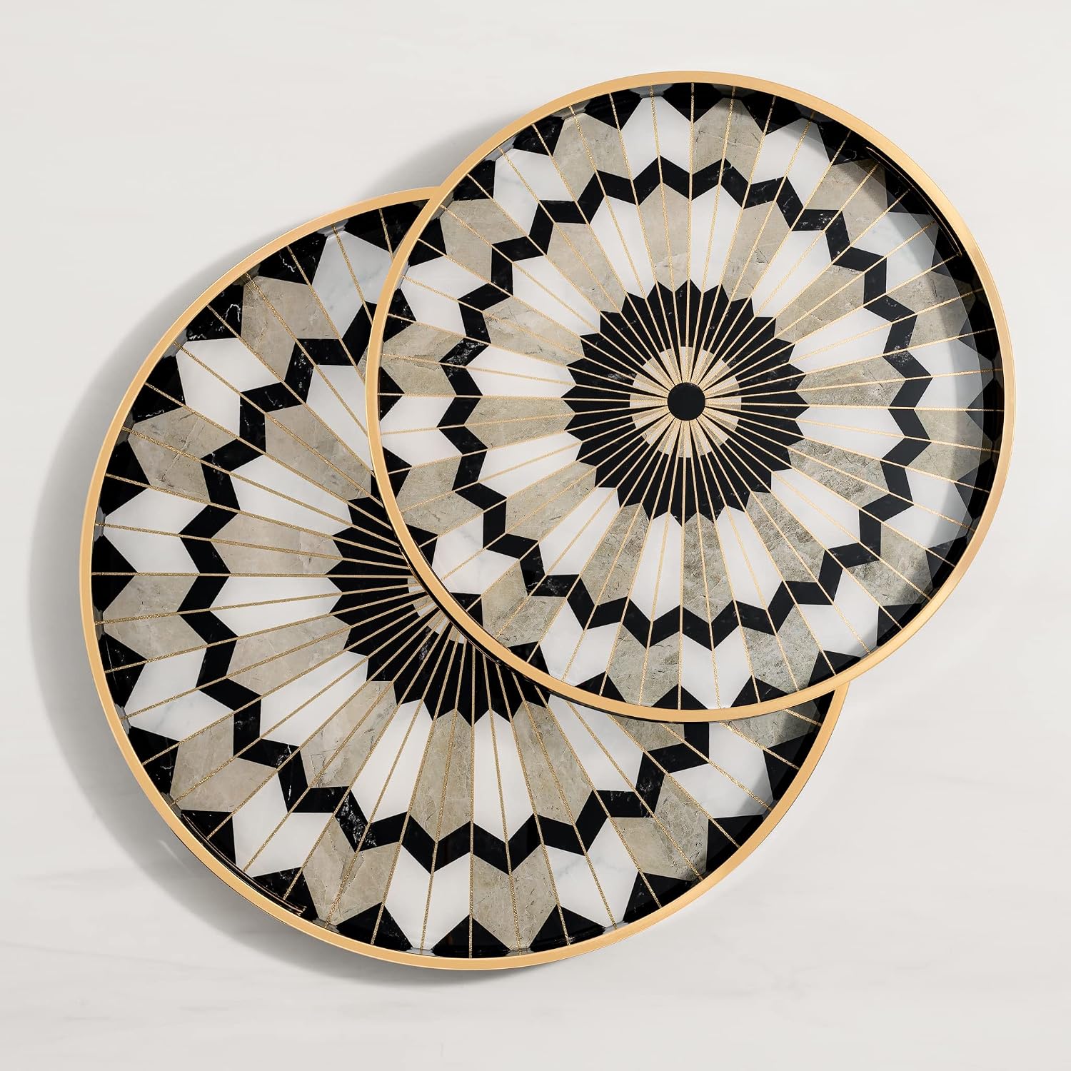 Amazon.com: Torre & Tagus Savoy Serveware (2-Piece Round Tray Set ...