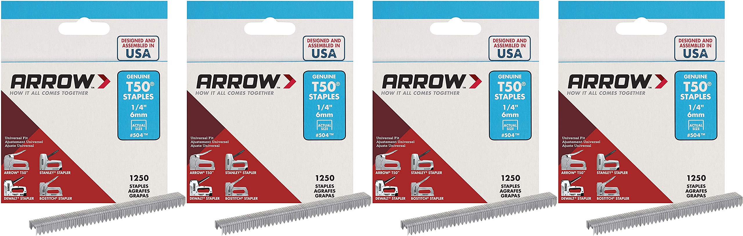 Snapklik.com : Arrow Fastener T50 3/8 In W X 1/4 In L 18 Ga Wide Crown ...