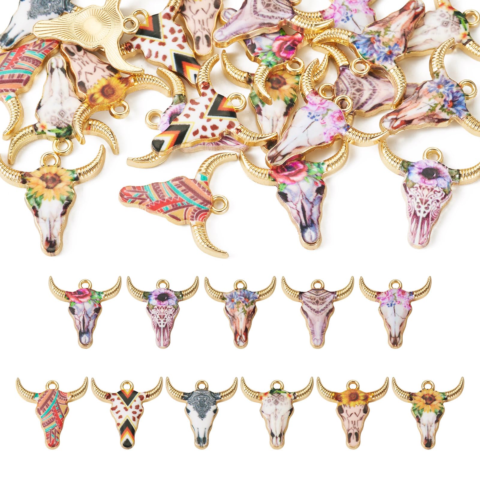 Amazon.com: Craftdady 22Pcs Enamel Cow Charms Alloy Western Charms 11 ...