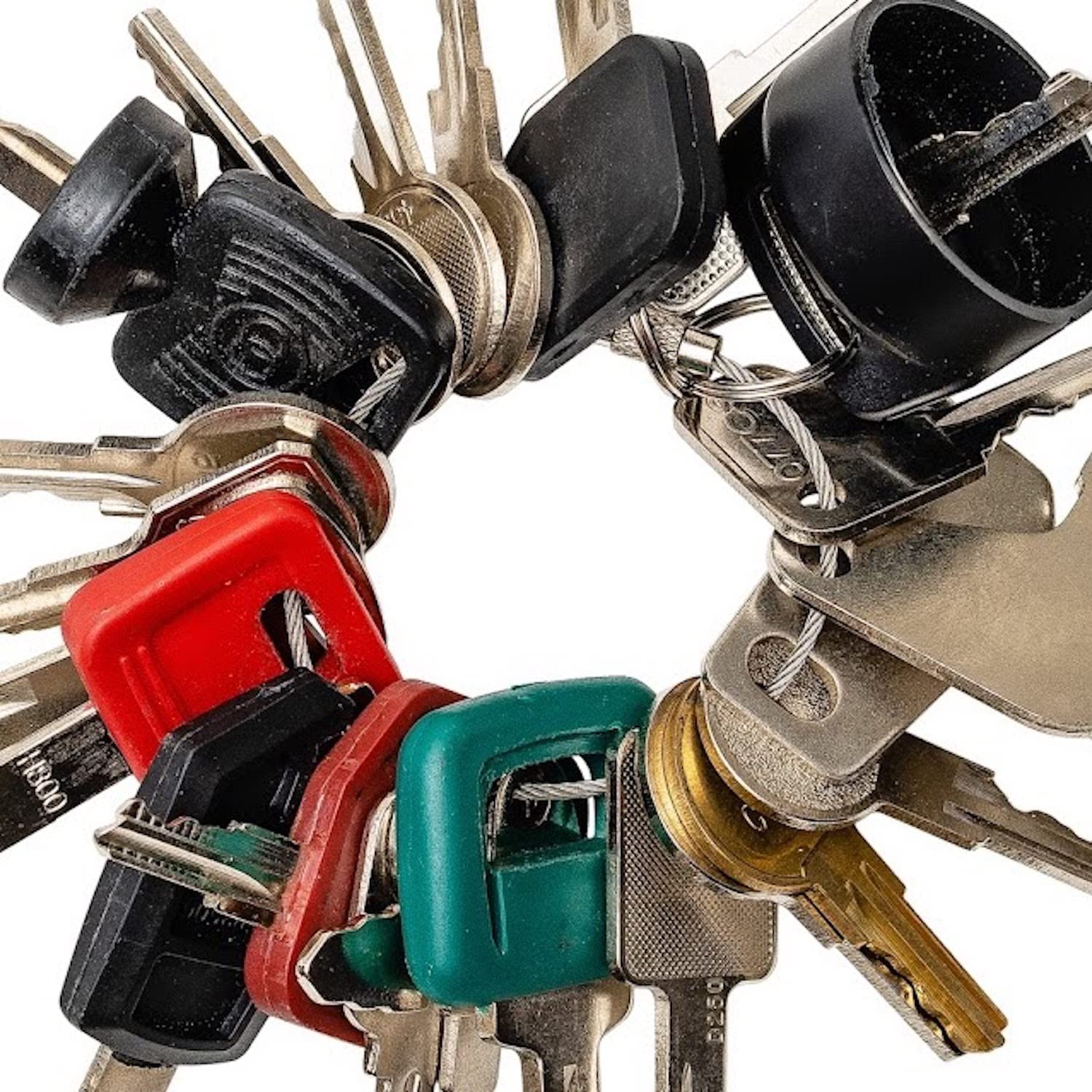 Heavy Equipment Key Set 24 Keys ON Ring FITS: Bobcat CASE Caterpillar ...