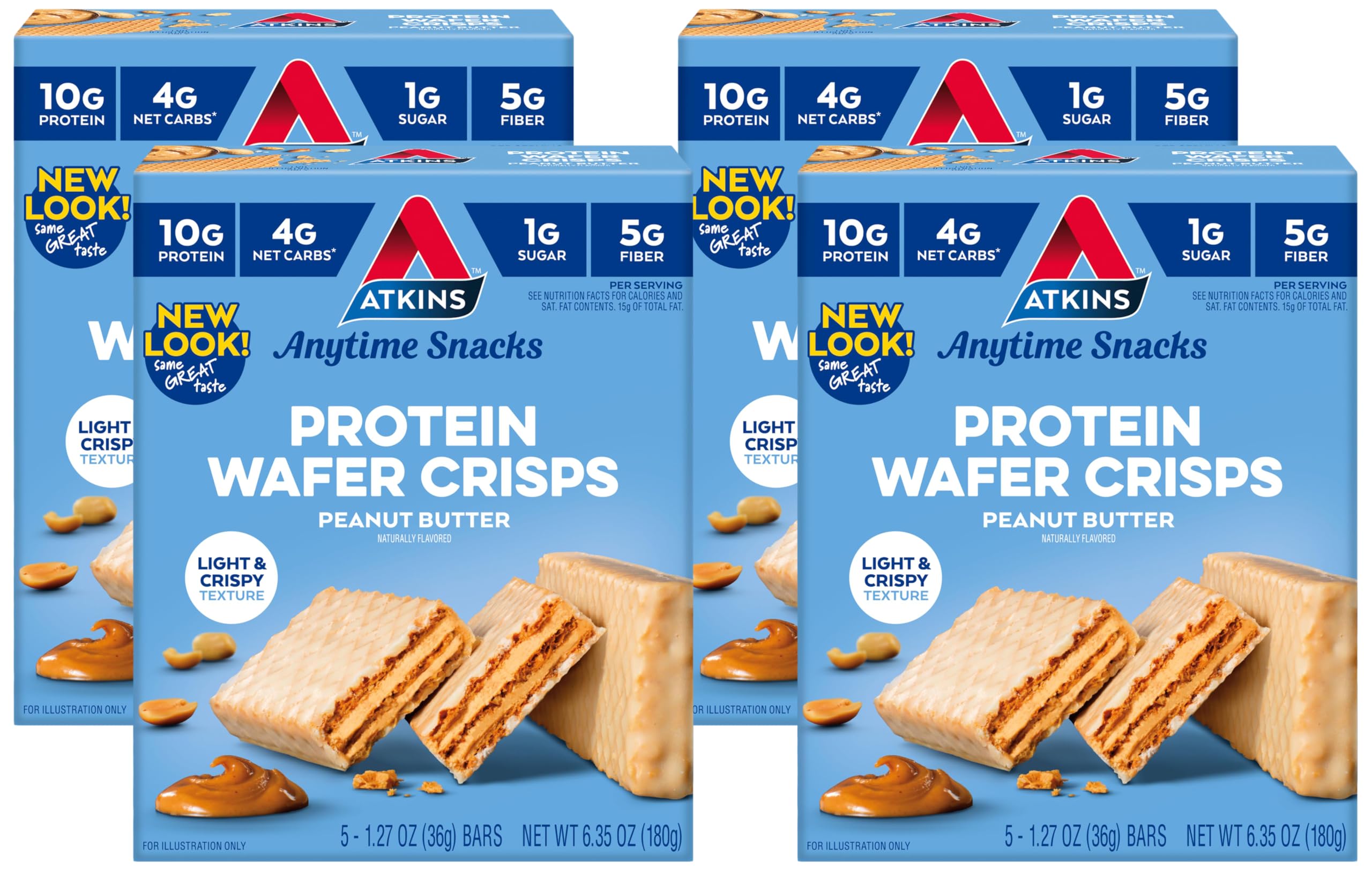 Snapklik.com : Atkins Peanut Butter Protein Wafer Crisps, Protein ...