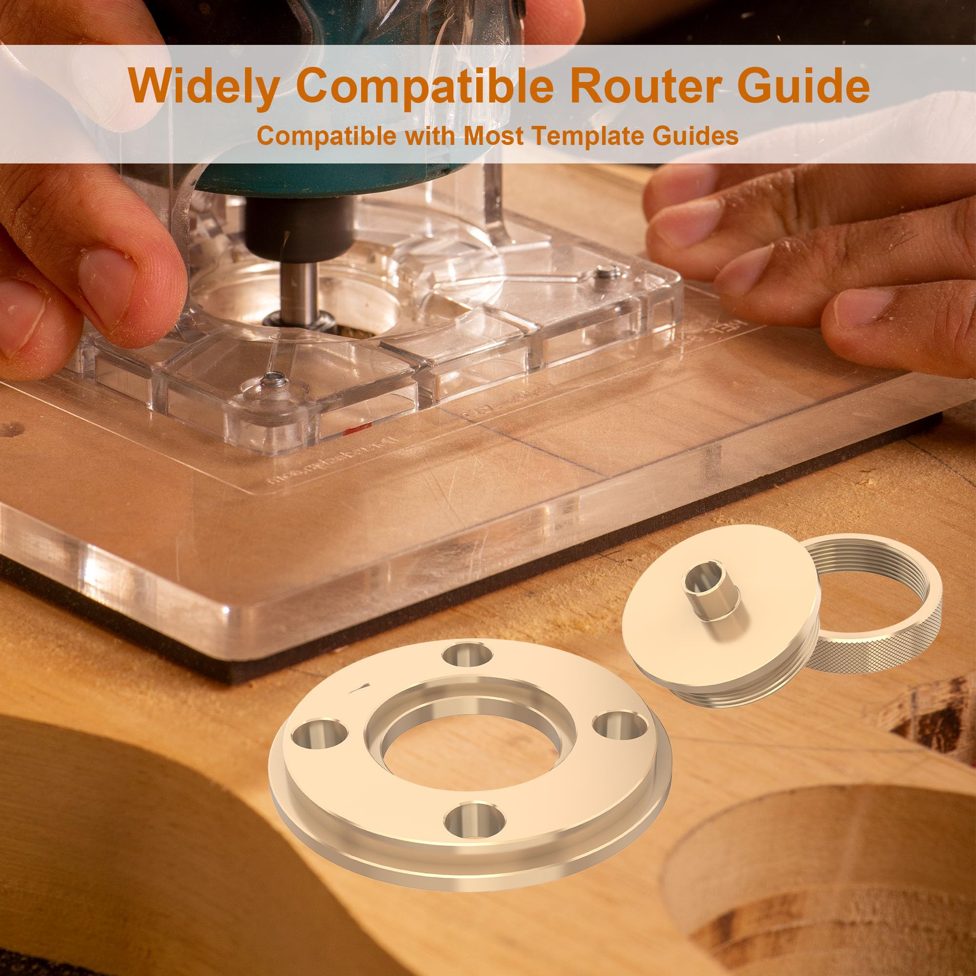 Snapklik.com : Template Guide Adapter, 1/4 Inch Solid Brass Routing ...