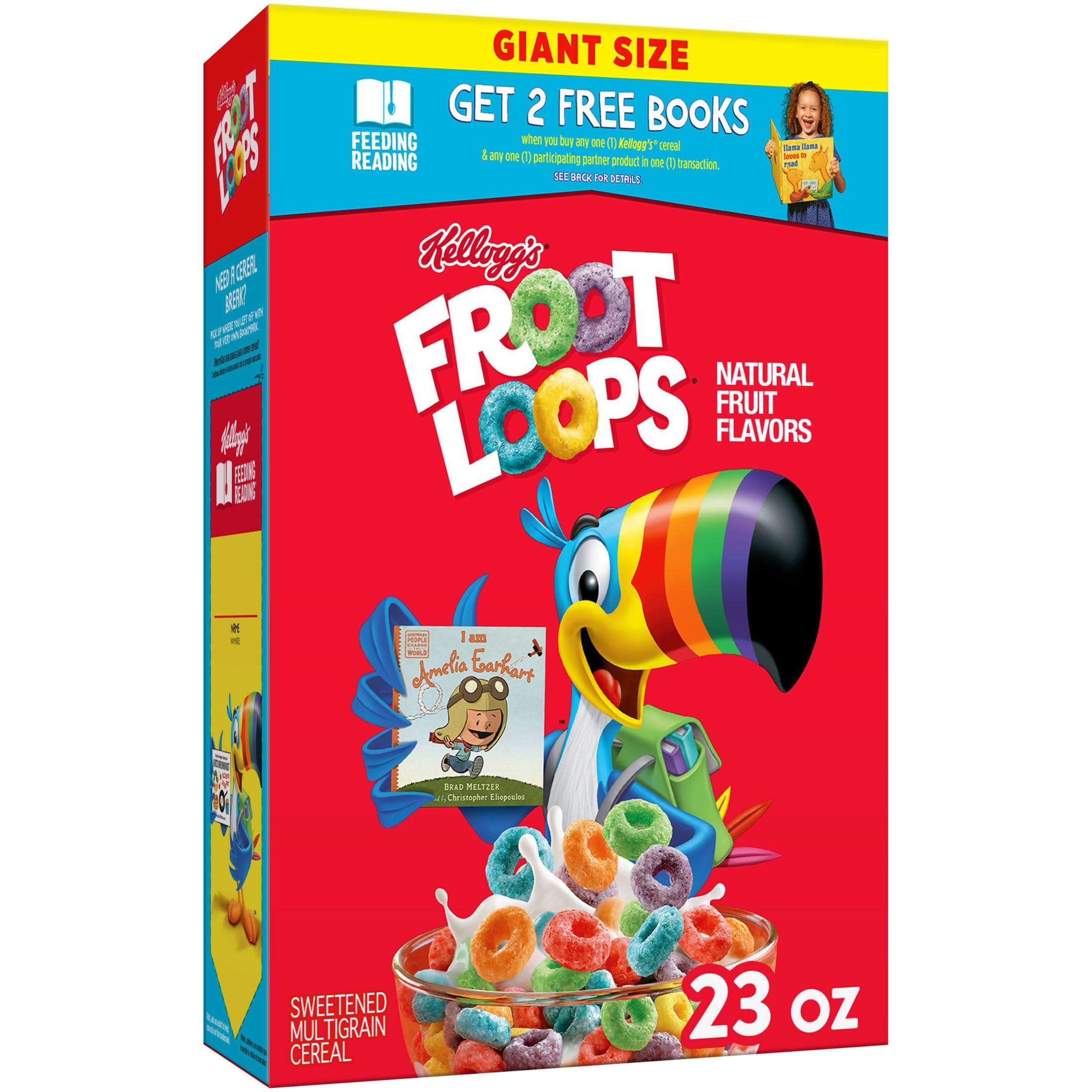 Amazon.com: Kellogg’s Froot Loops Breakfast Cereal, Kids Cereal, Family ...