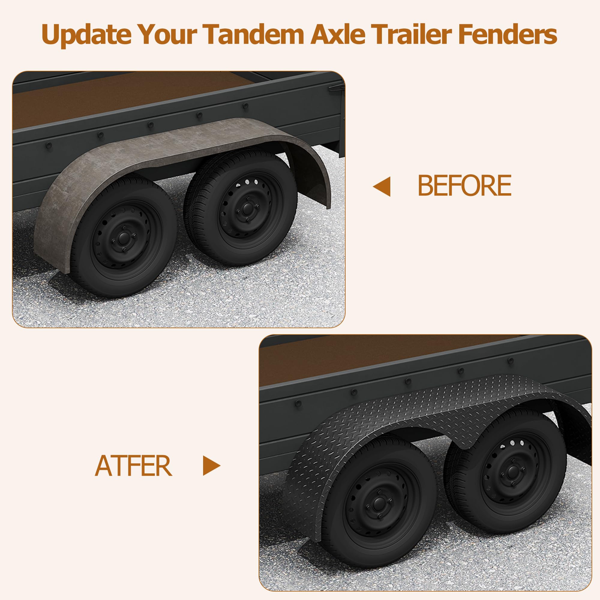 Snapklik.com : Double Axle Trailer Fenders,2Pcs Tandem Trailer Fenders ...