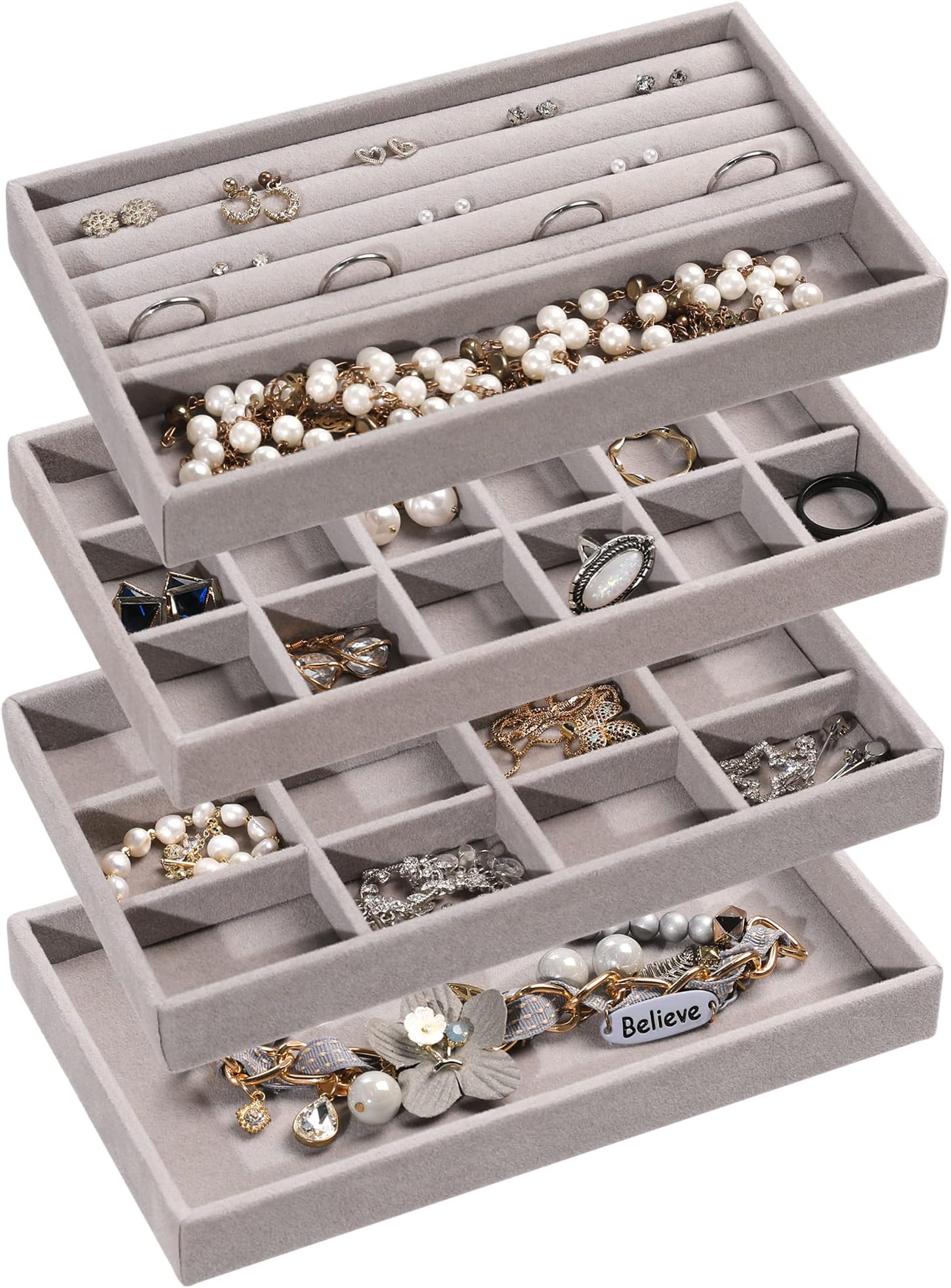 Amazon.com: Philopack 3PCS Stackable Jewelry Organizer Trays-Drawer ...