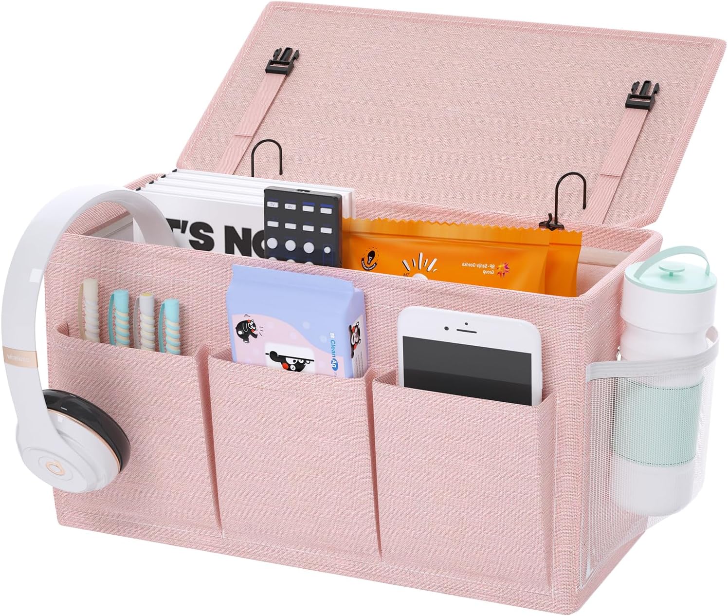 Amazon.com: Edudif Dual-purpose Bedside Caddy Bedside Organizer, Bed ...
