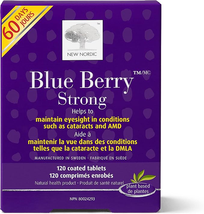 New Nordic Blue Berry Strong 120 Coated Tablets, 60-Day Supply, Vegan ...