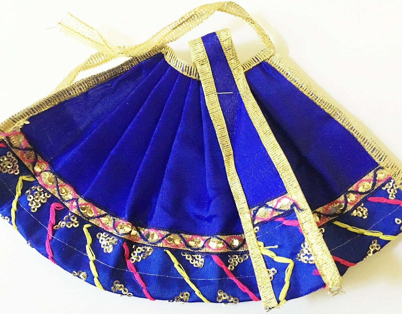 Navratri Multicolor Thread Design Devi Mata Rani Blue Lehenga Chunri ...