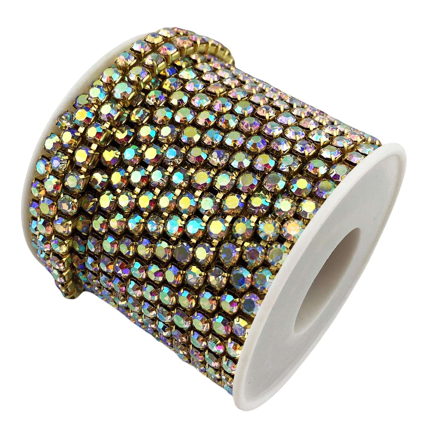 Amazon.com: 10 Yard Crystal AB Rhinestone Close Chain Trim for Craft ...