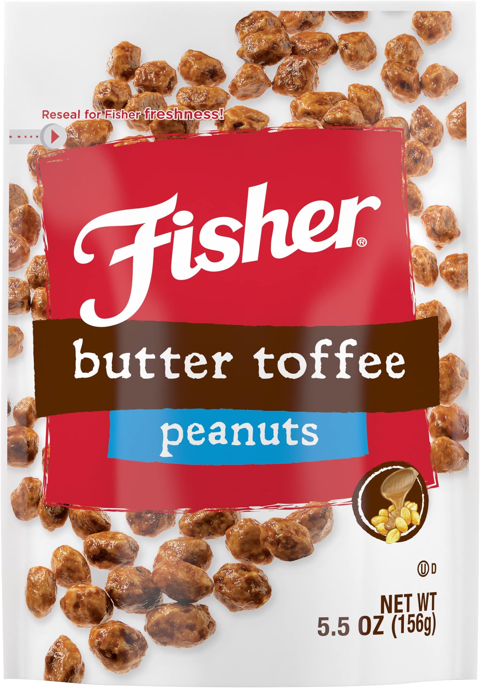 Amazon.com : Fisher Snack Honey Roasted Dry Roasted Peanuts, 14 Ounces ...