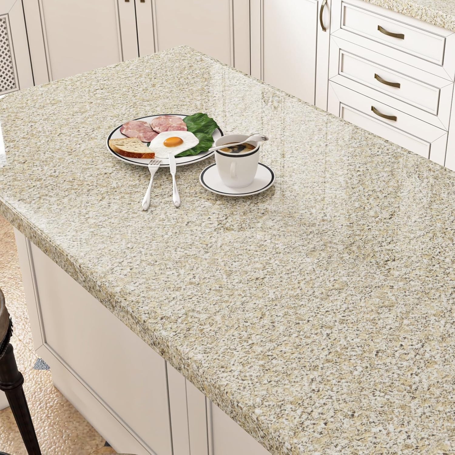 Wallderful Light Brown Granite Contact Paper for Countertops Marble ...