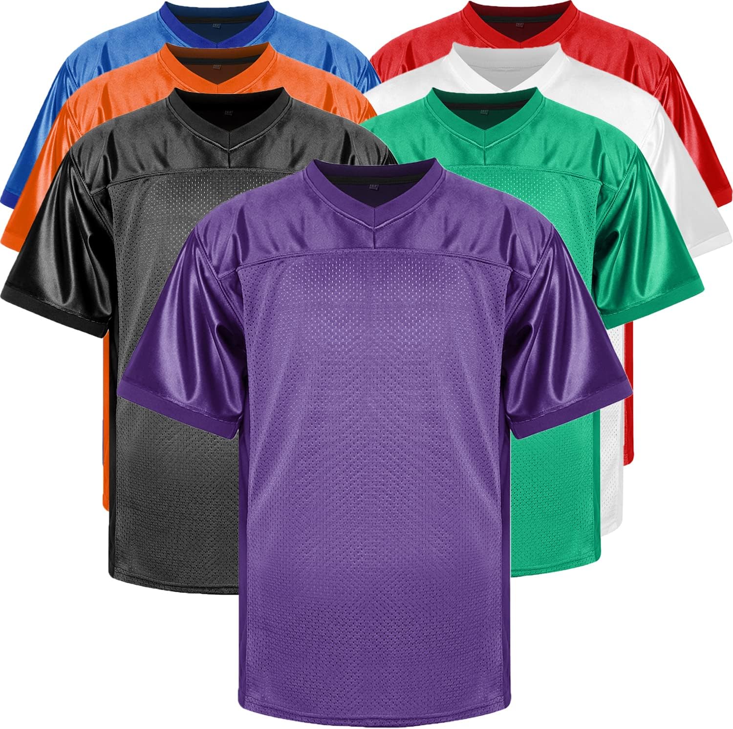 Amazon.com: Blank Football Jerseys Mesh Athletic Football Shirt ...