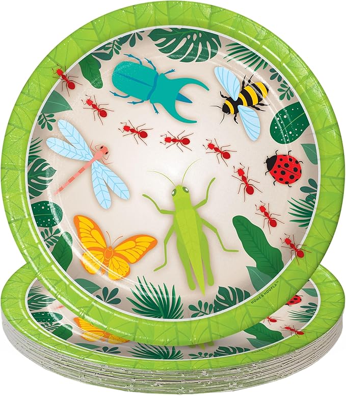 Amazon.com: HOME & HOOPLA Bug Party Supplies - Bugs & Insects Round ...