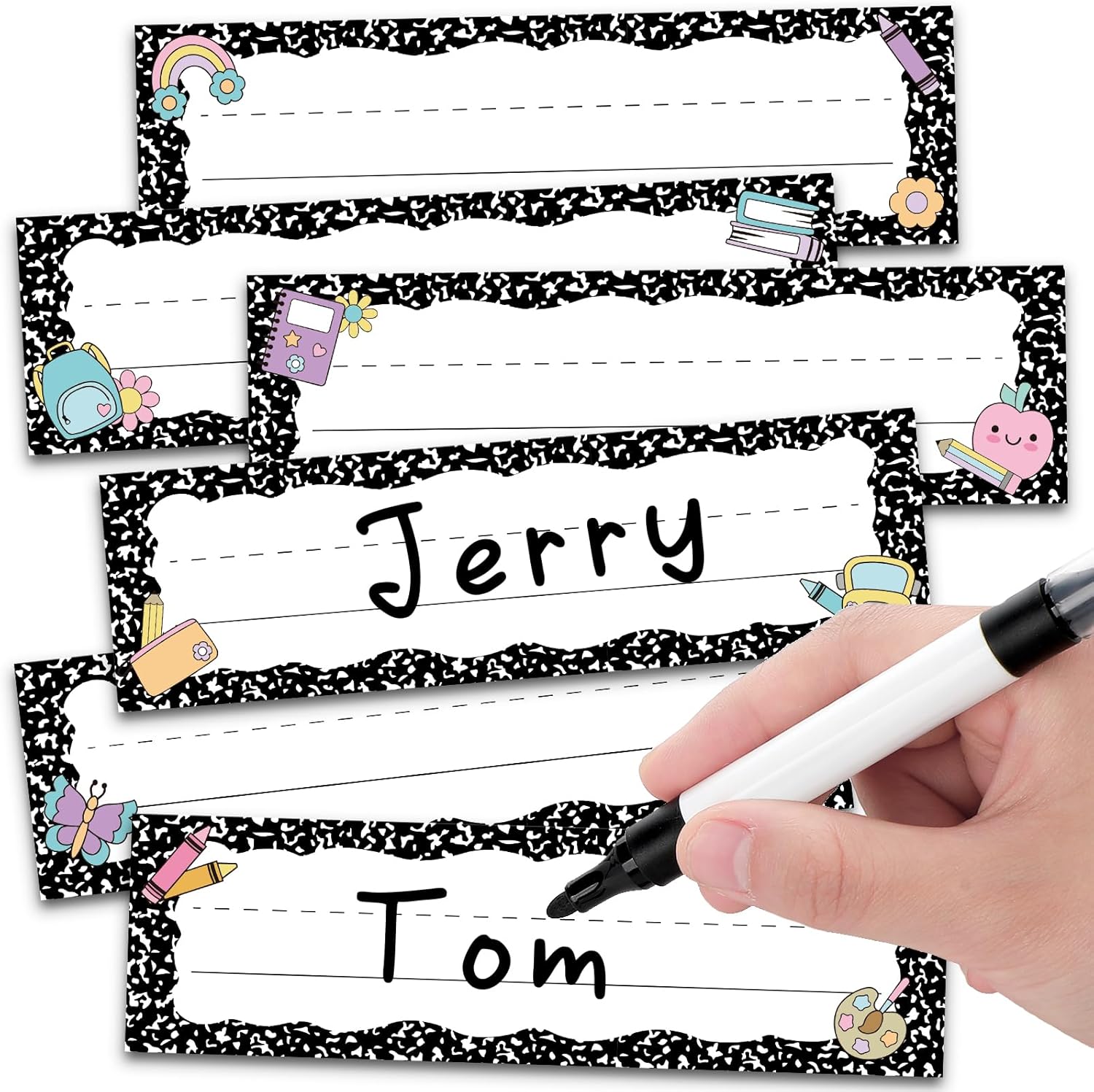 Amazon.com: AmazingSpark 72 Pcs School Girl Name Tags for Classroom ...