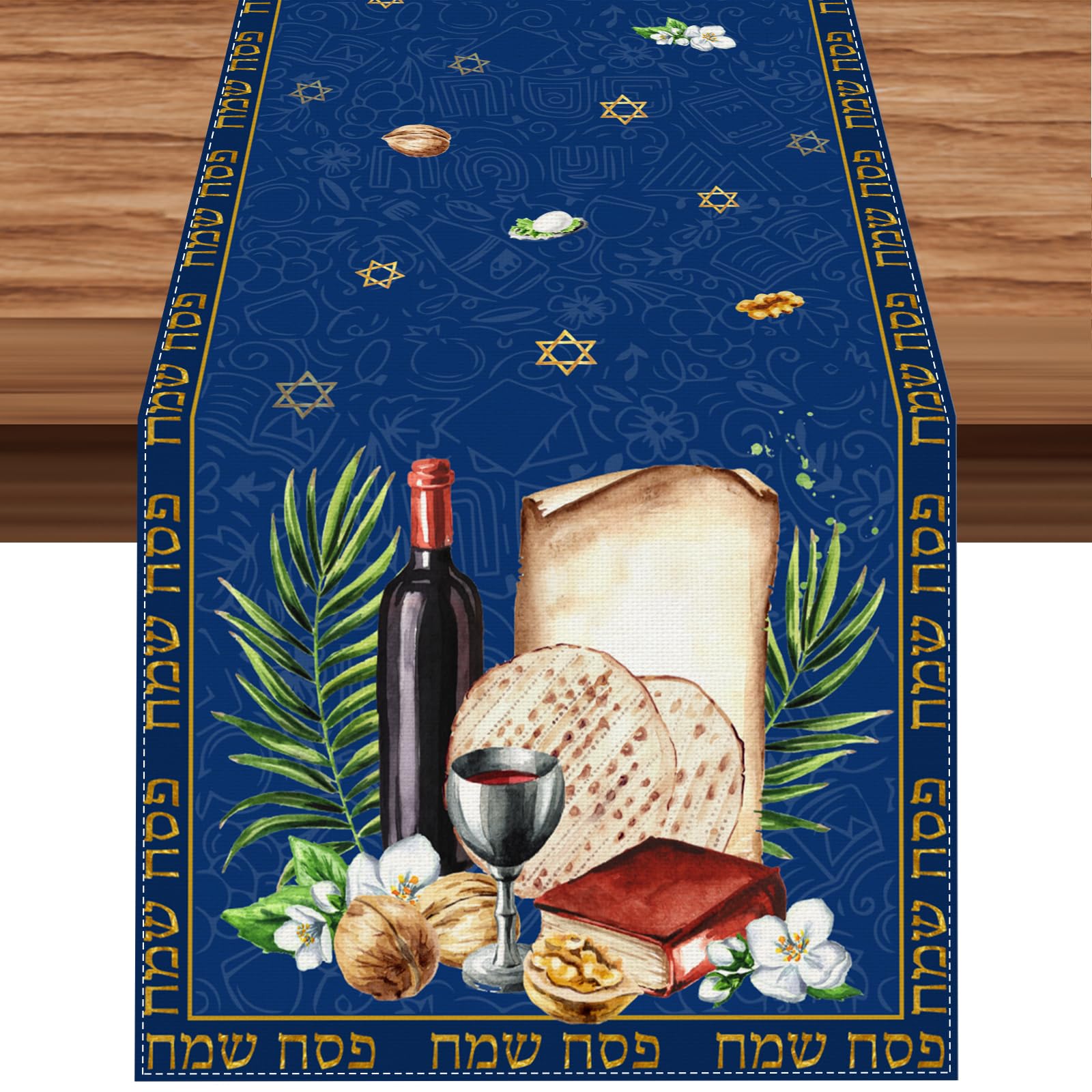 Amazon.com: Linen Passover Table Runner Israeli Judaism Passover Pesach ...