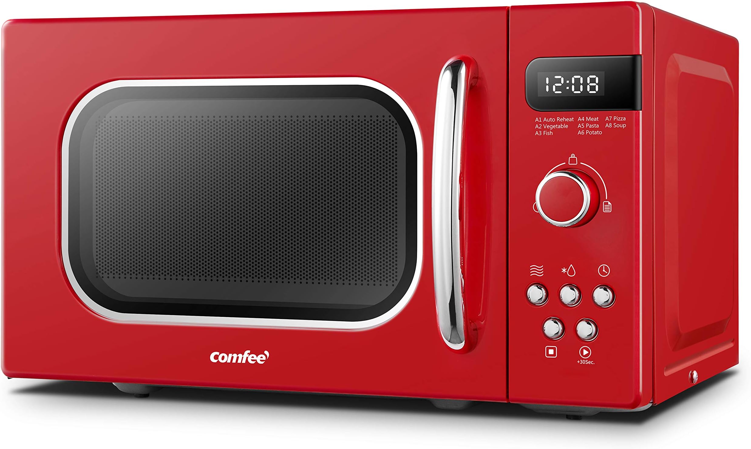 COMFEE' Retro Style 800w 20L Microwave Oven with 8 Auto Menus, 5 ...
