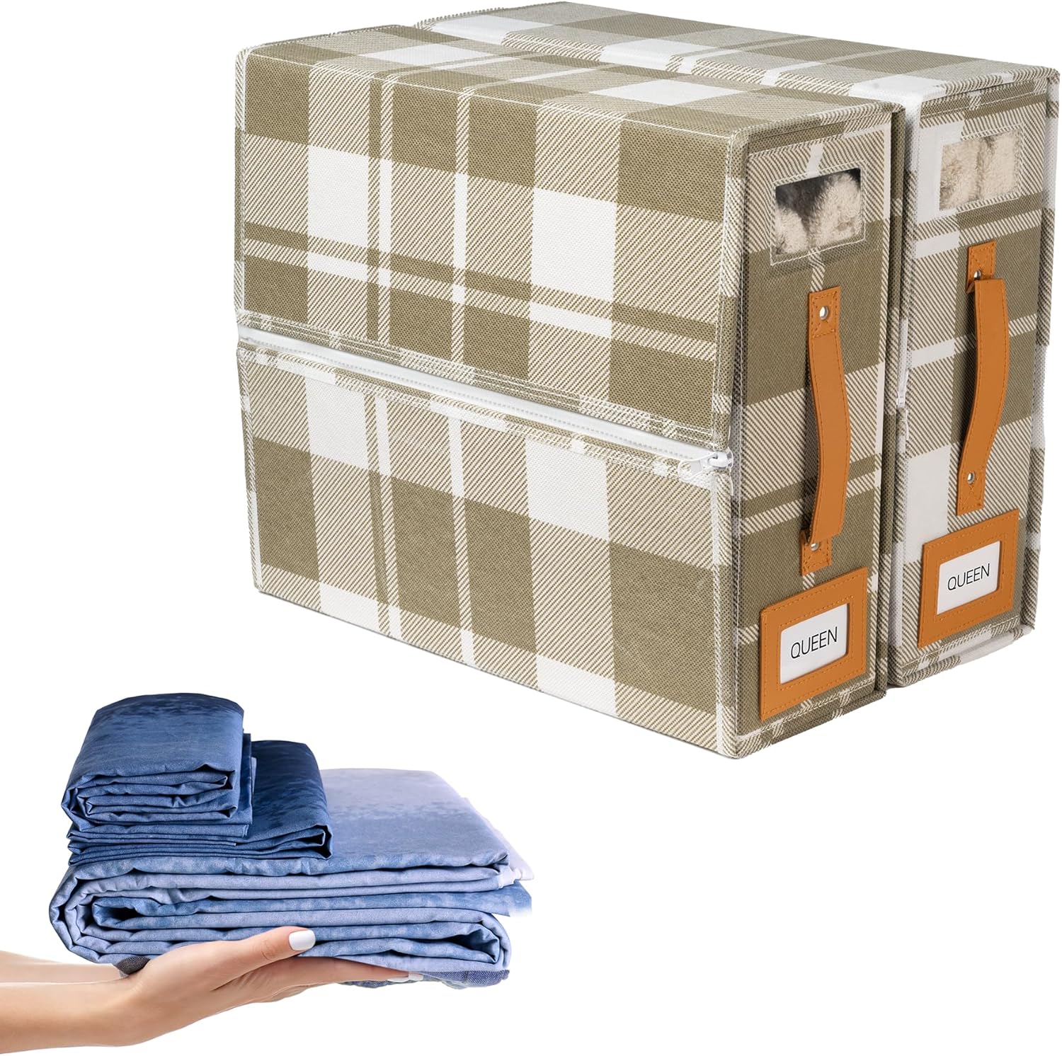 Amazon.com: HOME OF DUTTON 2-Pack Bed Sheet Organizers| Light Brown ...