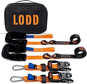 Amazon.com: LODD – Motorcycle Tie Down Straps with Ratchets and Soft ...