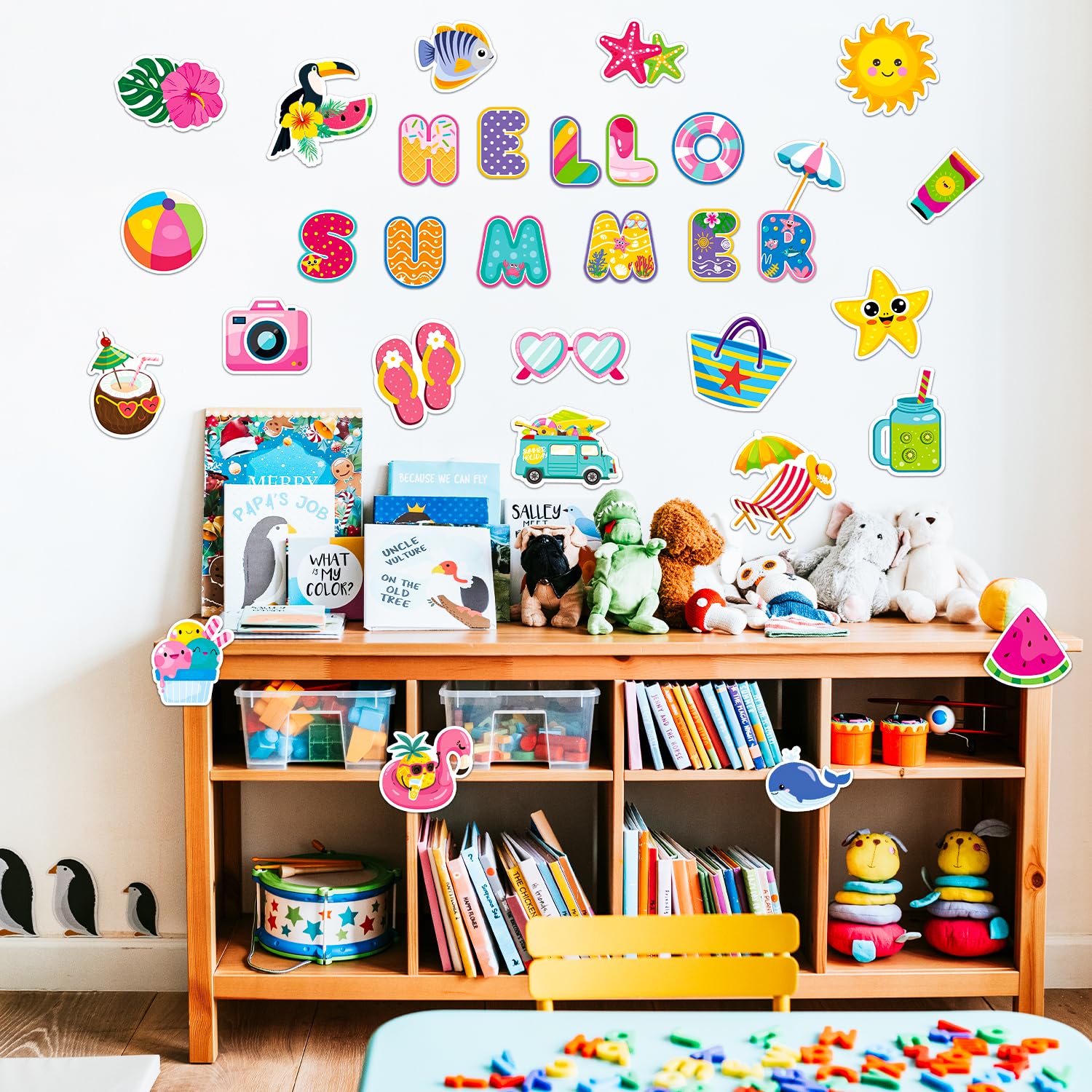 Summer Beach Decorations 88-Piece Summer Sunshine Beach Bulletin Board ...