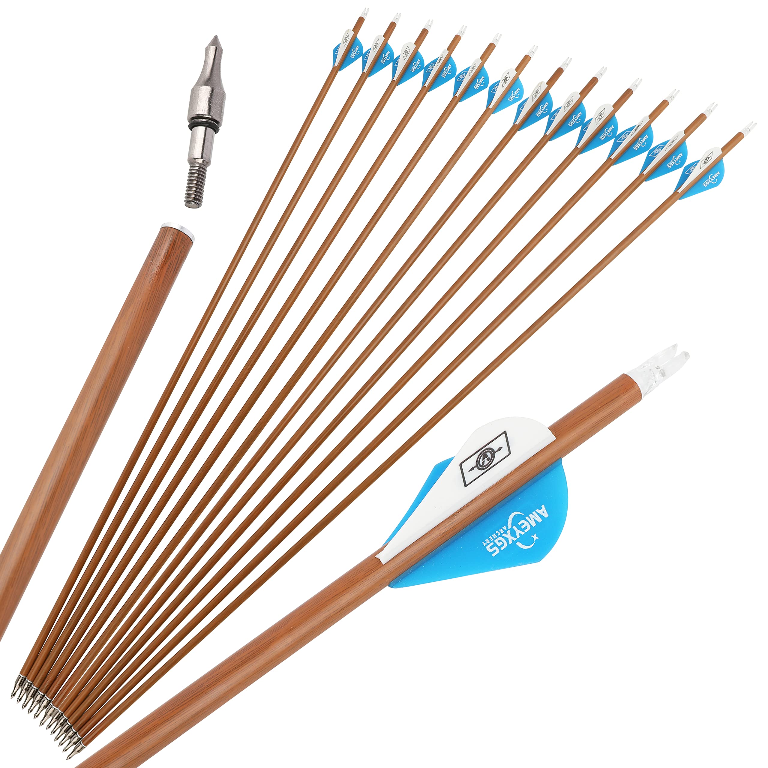 Kids Bow And Arrow 30 Inch Carbon Arrows Spine 500 - 12 Pack With ...