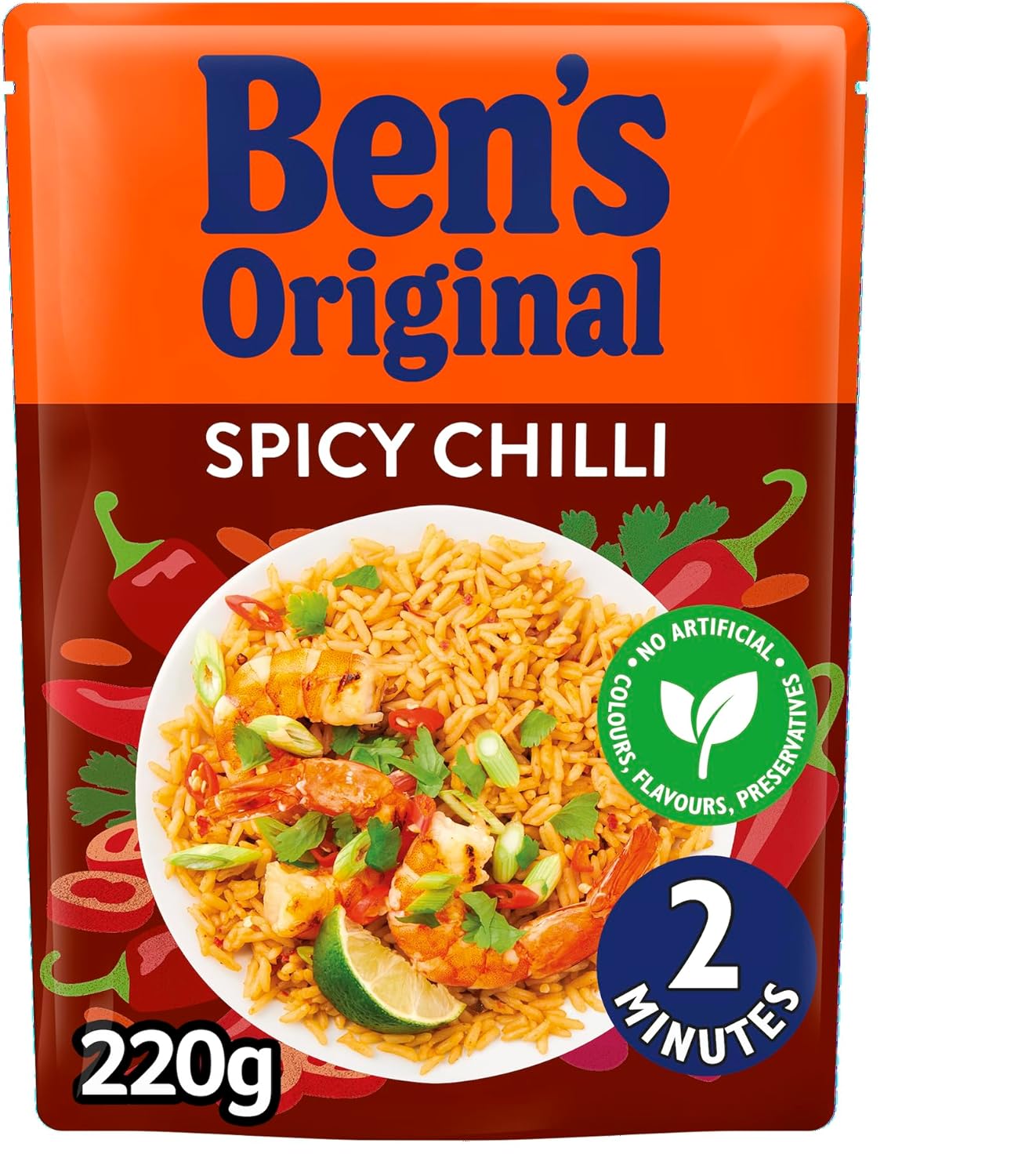 BEN'S ORIGINAL Spicy Chilli Microwave Rice Pouch 220g - Serves 2 ...