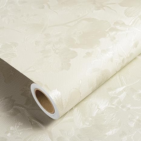 Wallink Vintage Silk Embossed Wallpaper Peel and Stick Beige Embossed ...