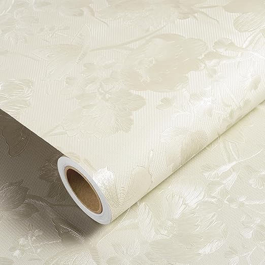 Wallink Vintage Silk Embossed Wallpaper Peel and Stick Beige Embossed ...