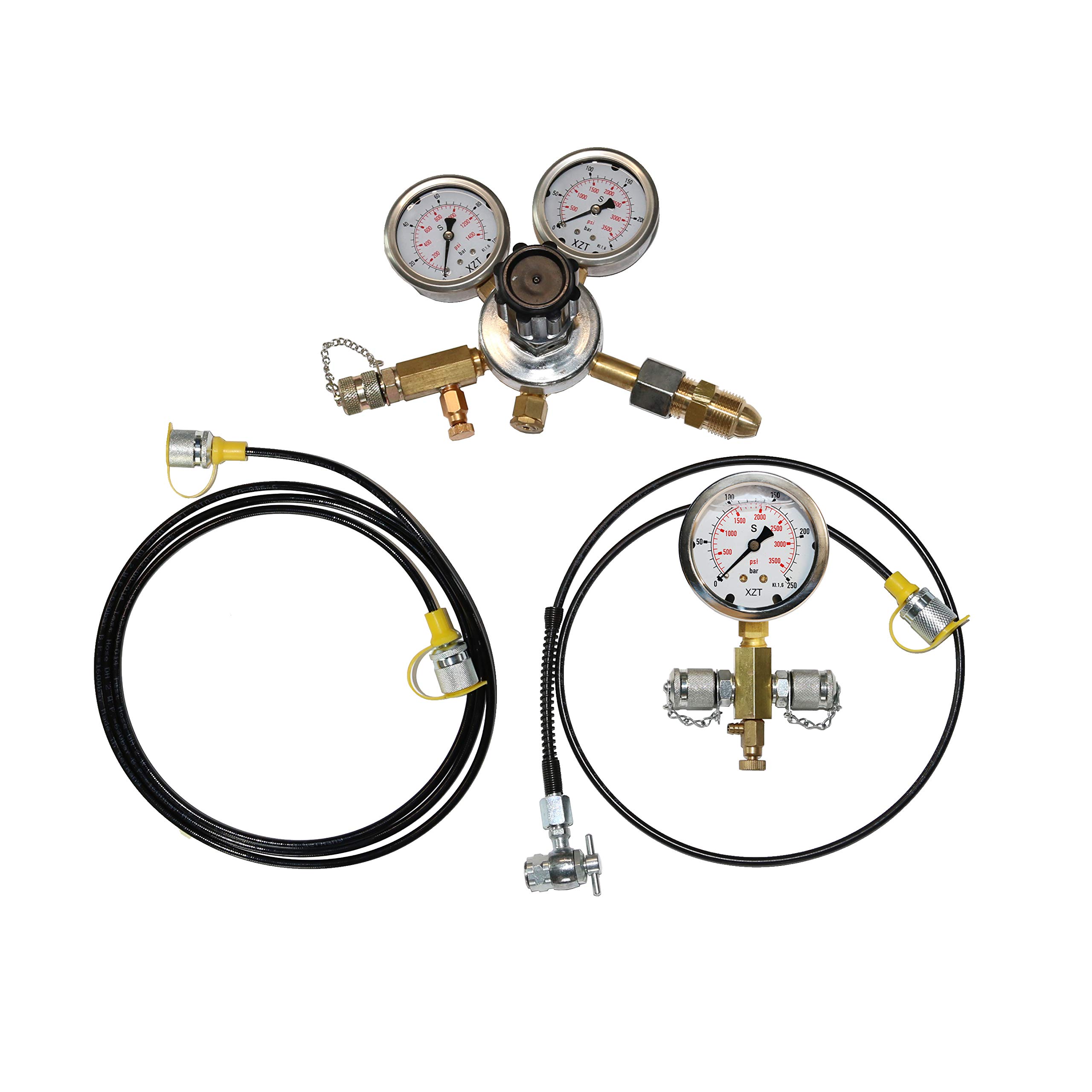 XZT S4 Aircraft Aviation Tools Schrader Nitrogen Gas Pressure Test kit ...