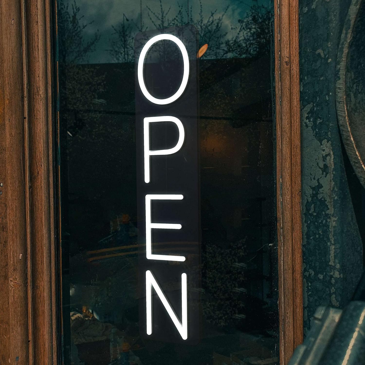 HiNeon Letrero de apertura vertical de neón, letrero abierto LED ...